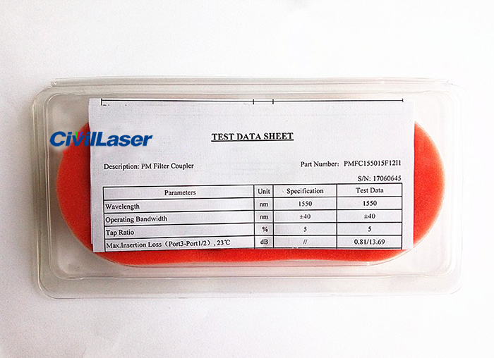 1310nm 1550nm 1x2 Polarization Maintaining Fiber Coupler PM1550 FC/APC-FC