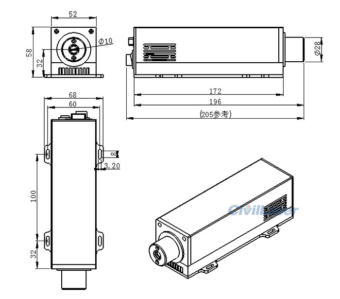 Linear Laser System 532nm 635nm 650nm 793nm 808nm 915nm 1W Line Laser