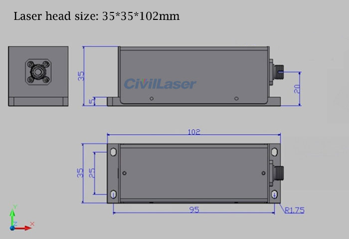 Short Wavelength Laser 375nm 50mW UV Laser CW and Modulation Together