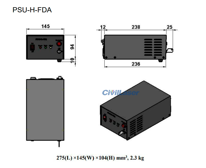 532nm 1500mW Solid State Laser System Spectral Linewidth