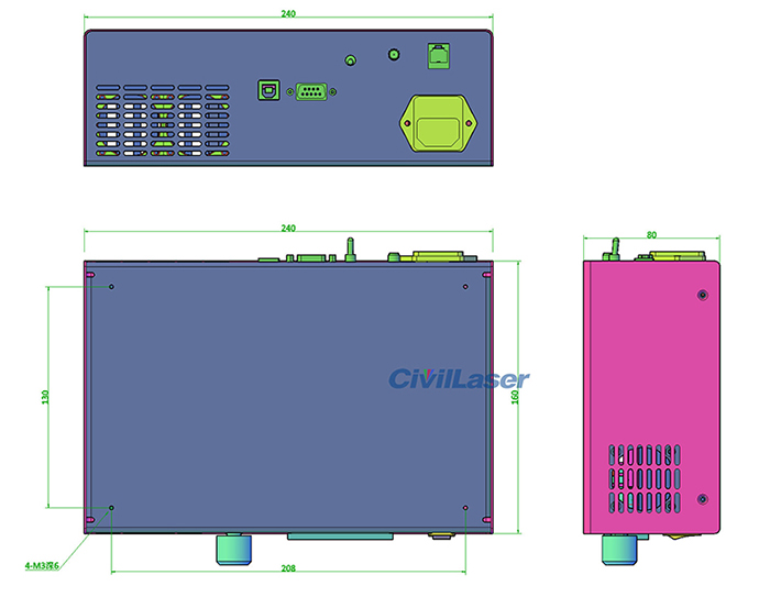 1310nm 1~800mW IR Laser System All-in-one Model Software Control