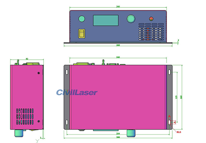 1310nm 1~800mW IR Laser System All-in-one Model Software Control