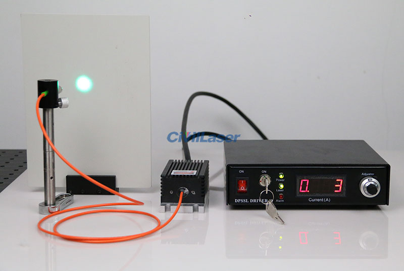 505nm 50mW Single Mode Fiber Coupled Laser Green Laser Beam With Power ...