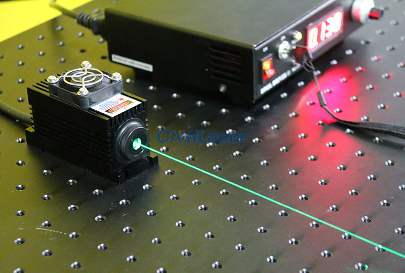 505nm 50mW Green Semiconductor Laser Solid State Laser With Power Supply