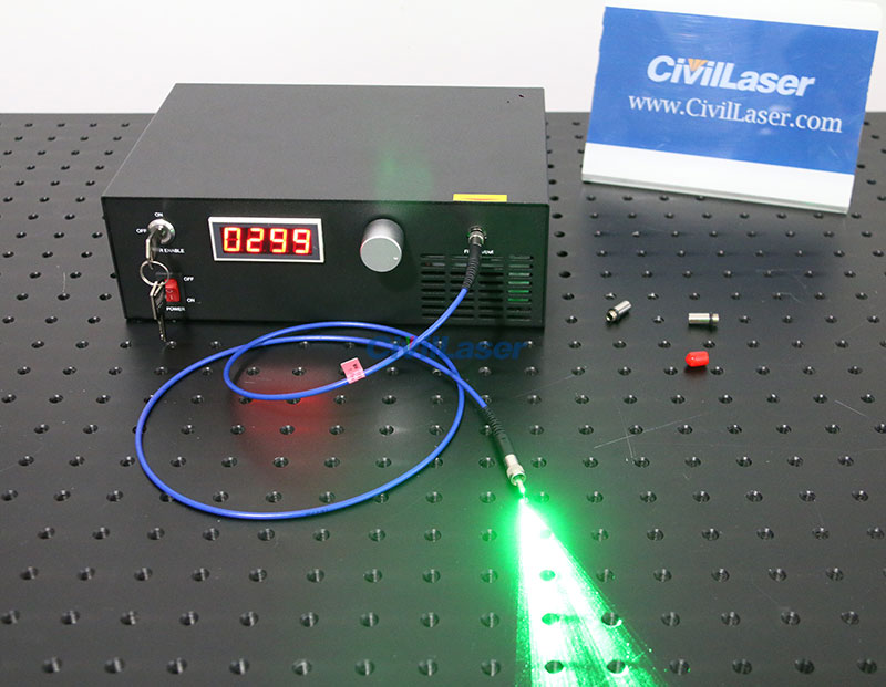 532nm 500mw Green Fiber Coupled Raman Laser 0.1nm Narrow Linewidth