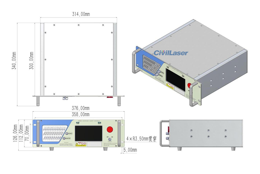 1.1µm~2.4µm 1000mW High Power Supercontinuum SM Fiber Light Source ...