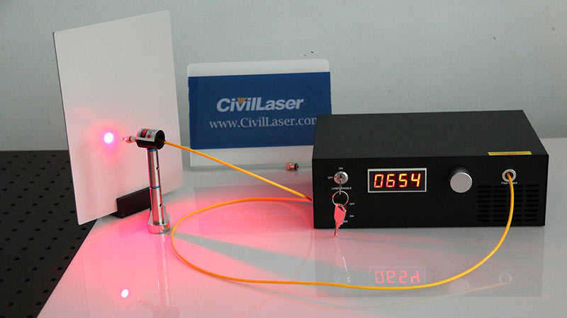 635nm 800mW Fiber Laser Red Laser Beam All-in-one Type