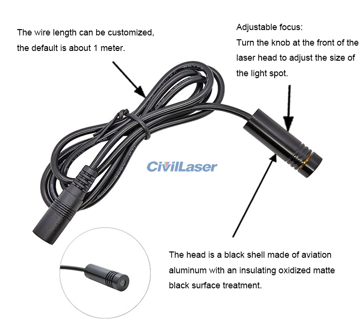 520nm 1mW/5mW/10mW/15mW Green Laser Module Dot/Line/Crosshair Focus ...
