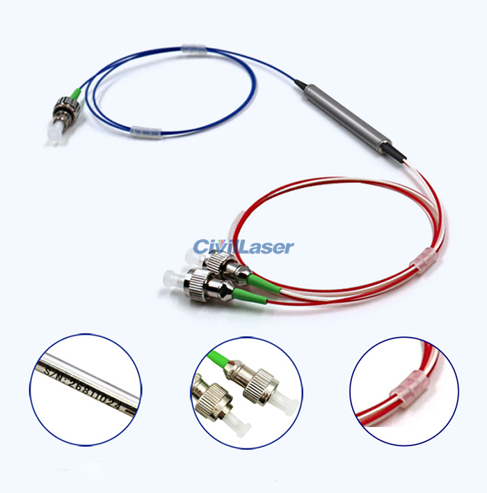1064nm Three-port Fiber Optic Circulator FC/APC Fiber Steel Tube ...