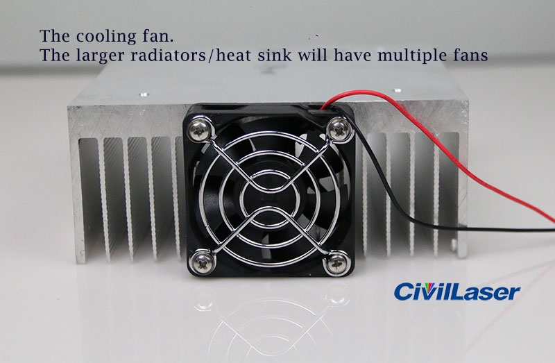 Laser radiator/Heat sink and cooling fan used in high power laser head ...